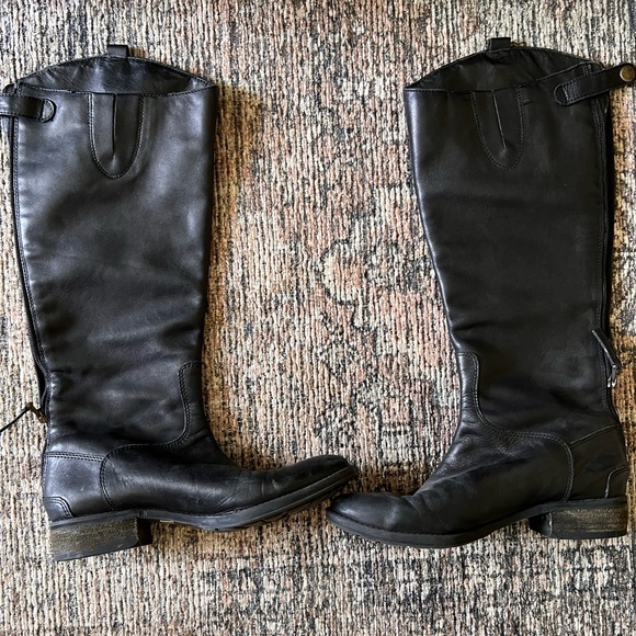Sam Edelman | Shoes | Sam Edelman Black Leather Knee High Penny Boot 75 ...
